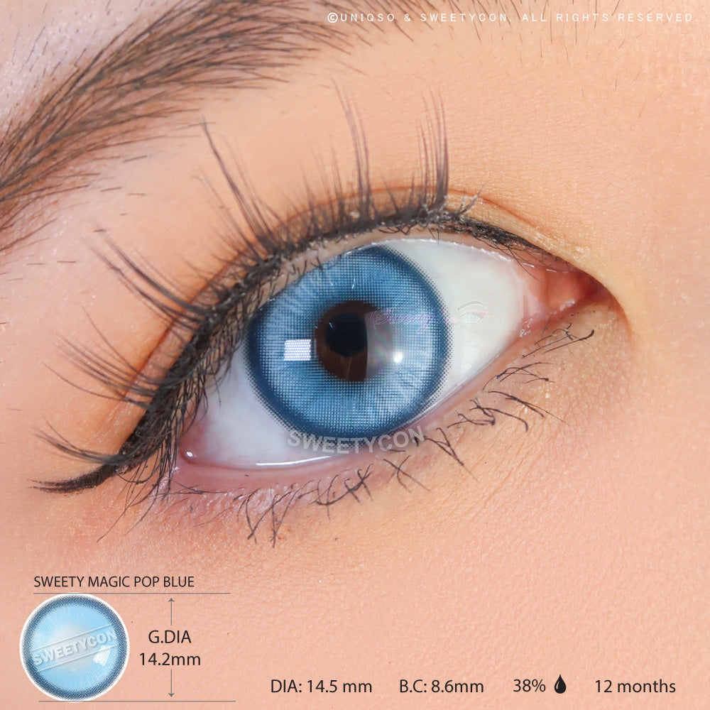 Sweety Magic Pop Blue Colored Contacts – UNIQSO