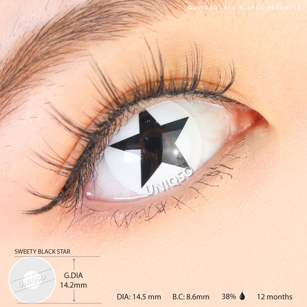 Sweety Anime Black Star Eye Anime Cosplay Contacts – UNIQSO