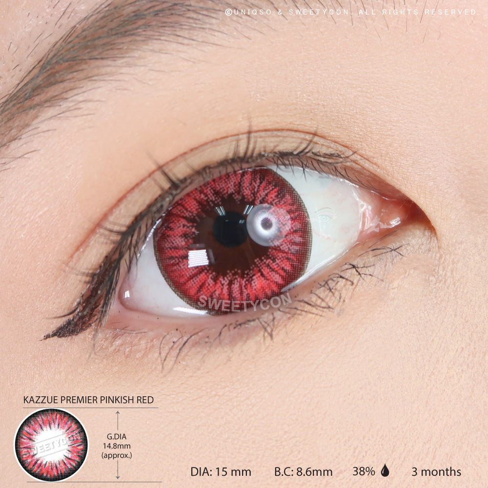 Kazzue Premier Pinkish Red Colored Contacts – UNIQSO