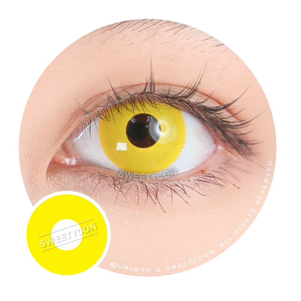 Sweety Crazy Pure Yellow Halloween Contacts – UNIQSO