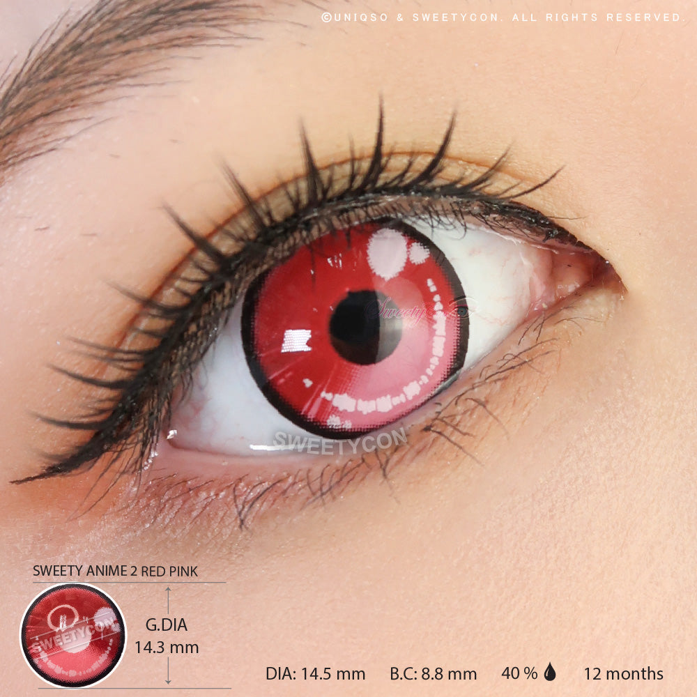 New Anime Colored Contacts: Lively Red Pink Eyes for Cosplay – UNIQSO