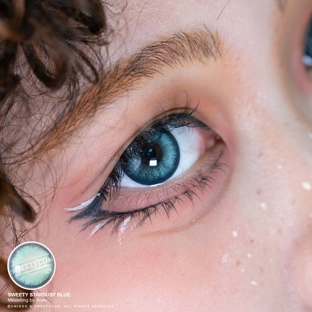 Sweety Stardust Blue | Daily Cosmetic Sparkle Colored Contacts – UNIQSO