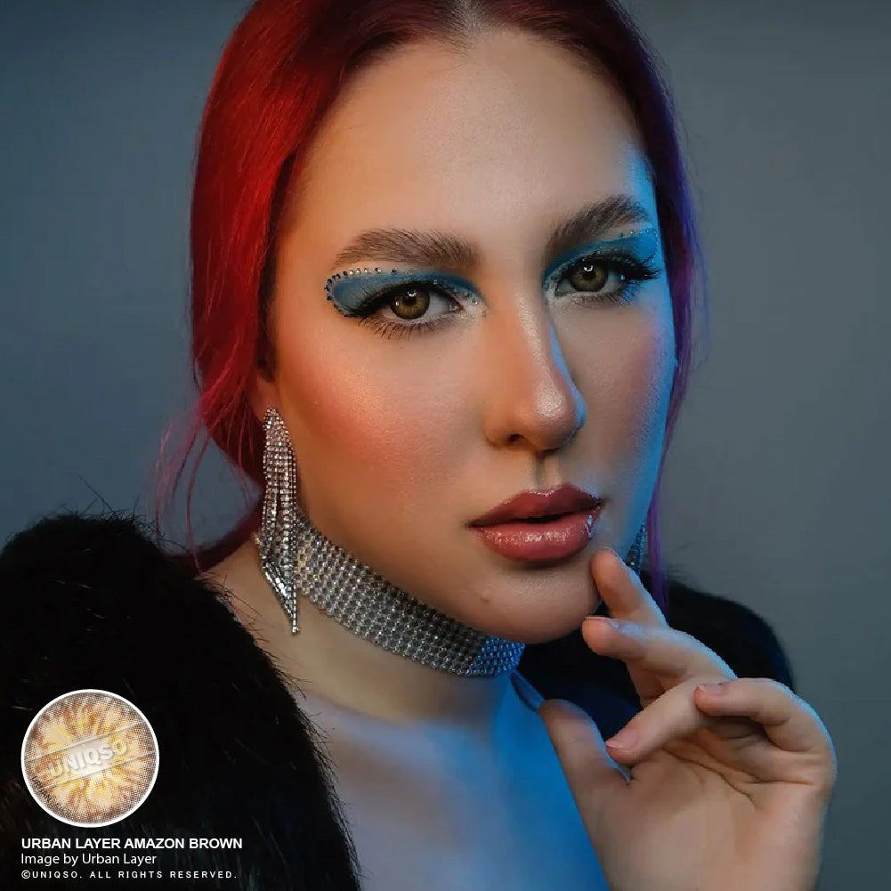 Comfortable Silicone Hydrogel Urban Layer Amazon Brown Color Contacts ...