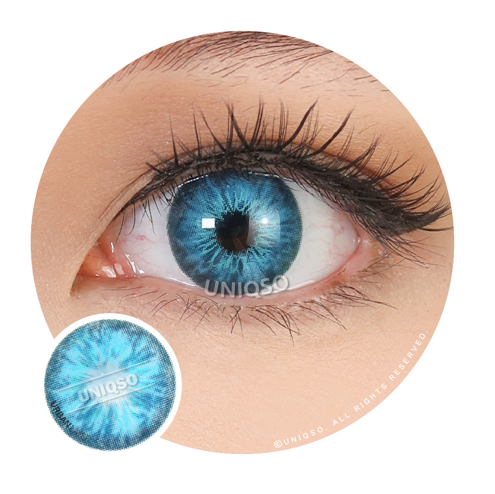 Comfortable Silicone Hydrogel Urban Layer Amazon Blue Color Contacts ...