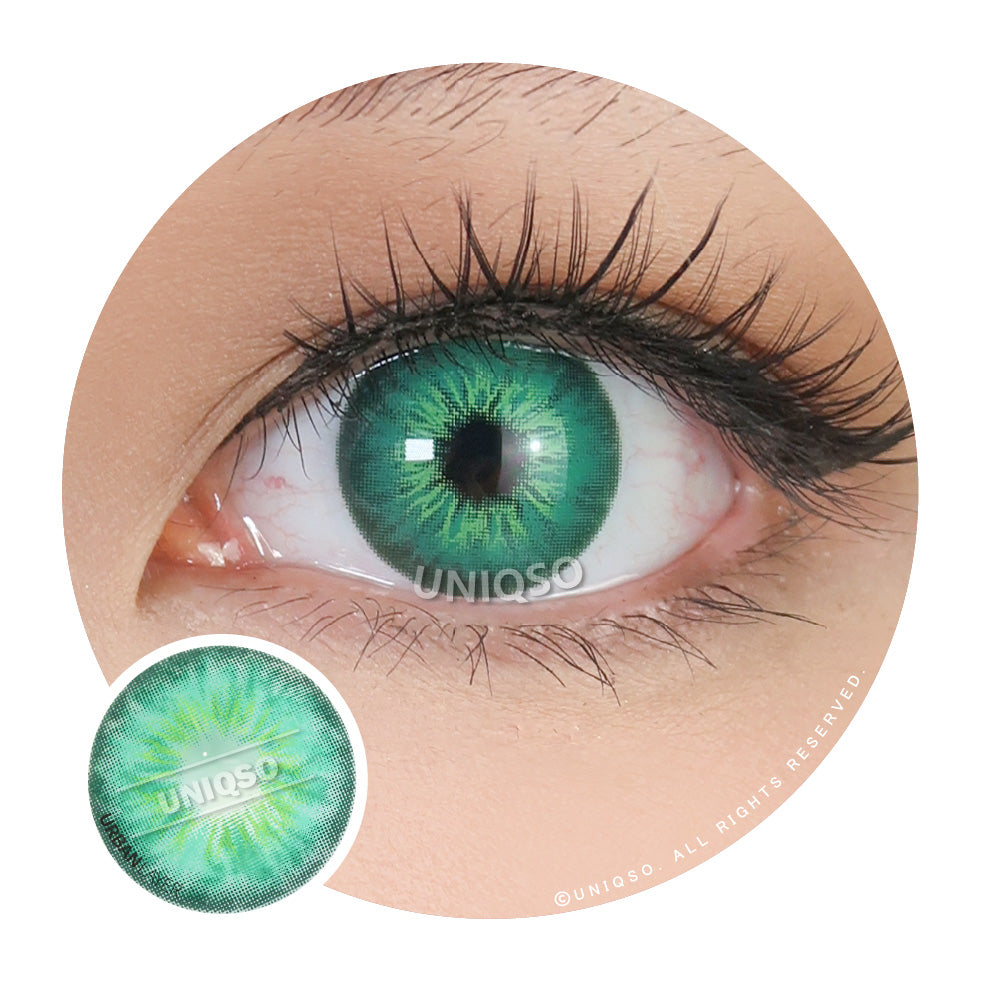 Comfortable Silicone Hydrogel Urban Layer Amazon Green Color Contacts ...