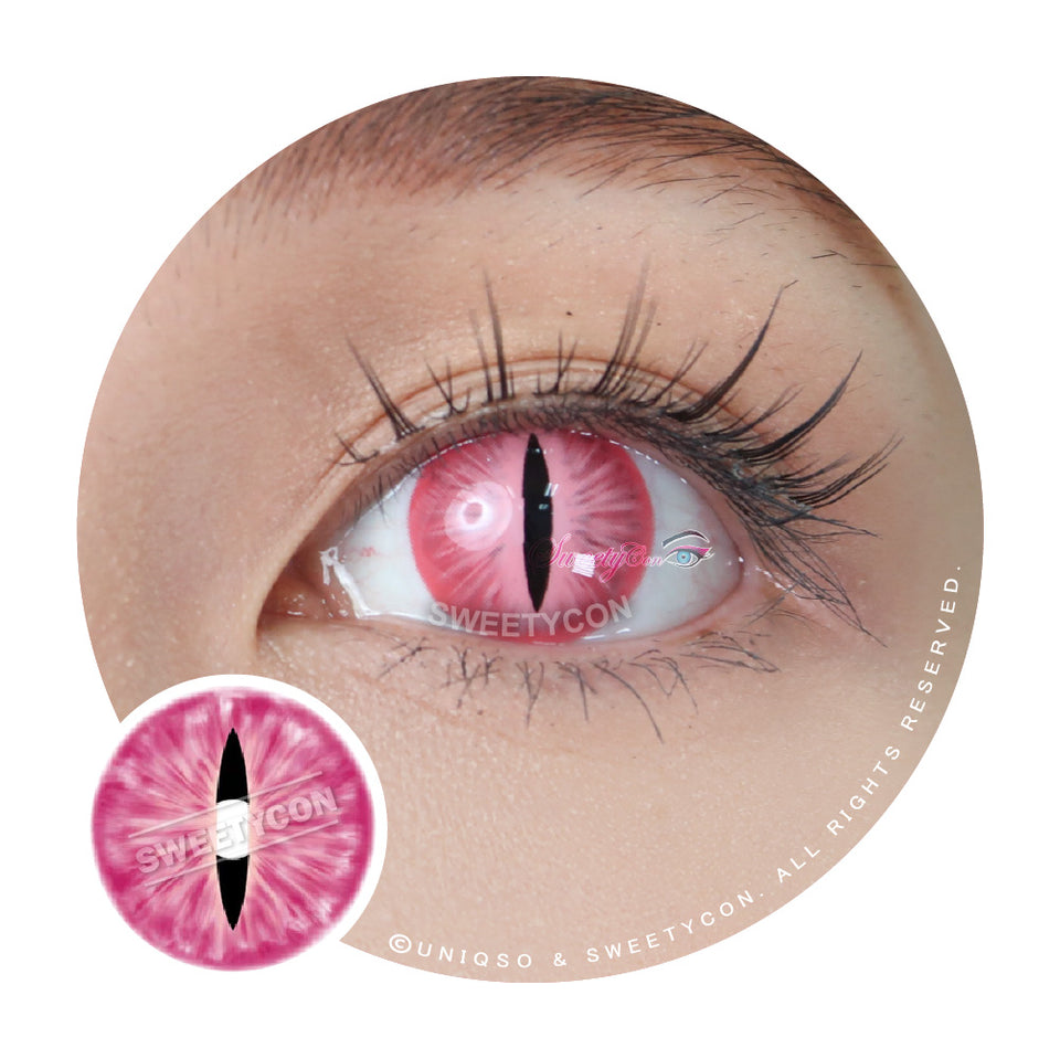 Sweety Crazy Pink Demon Eye / Cat Eye Contacts | With Prescription ...