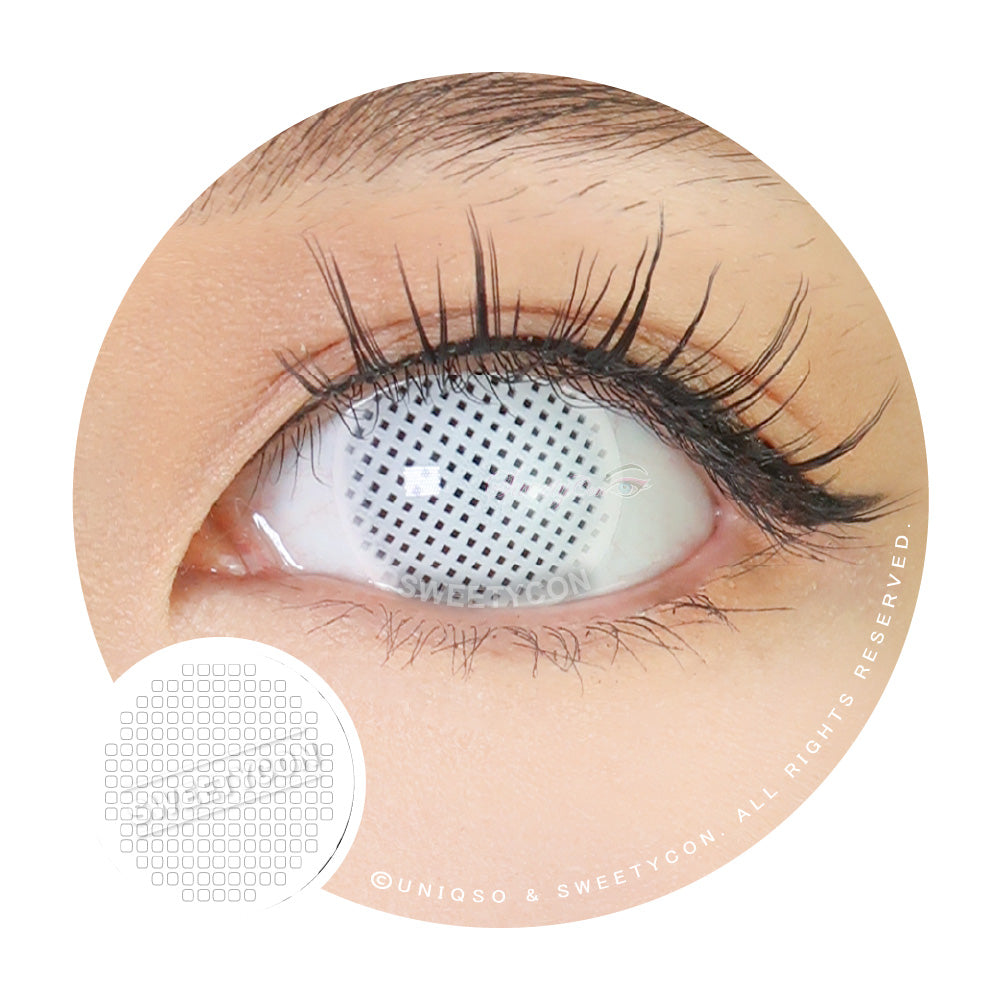 Sweety Crazy UV White Mesh | Glow In The Dark Halloween Contacts – UNIQSO