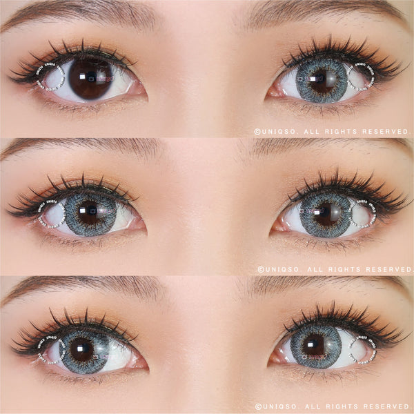 Captivate with Cute Western Eyes Puffy Grey Colored Contact Lenses – UNIQSO