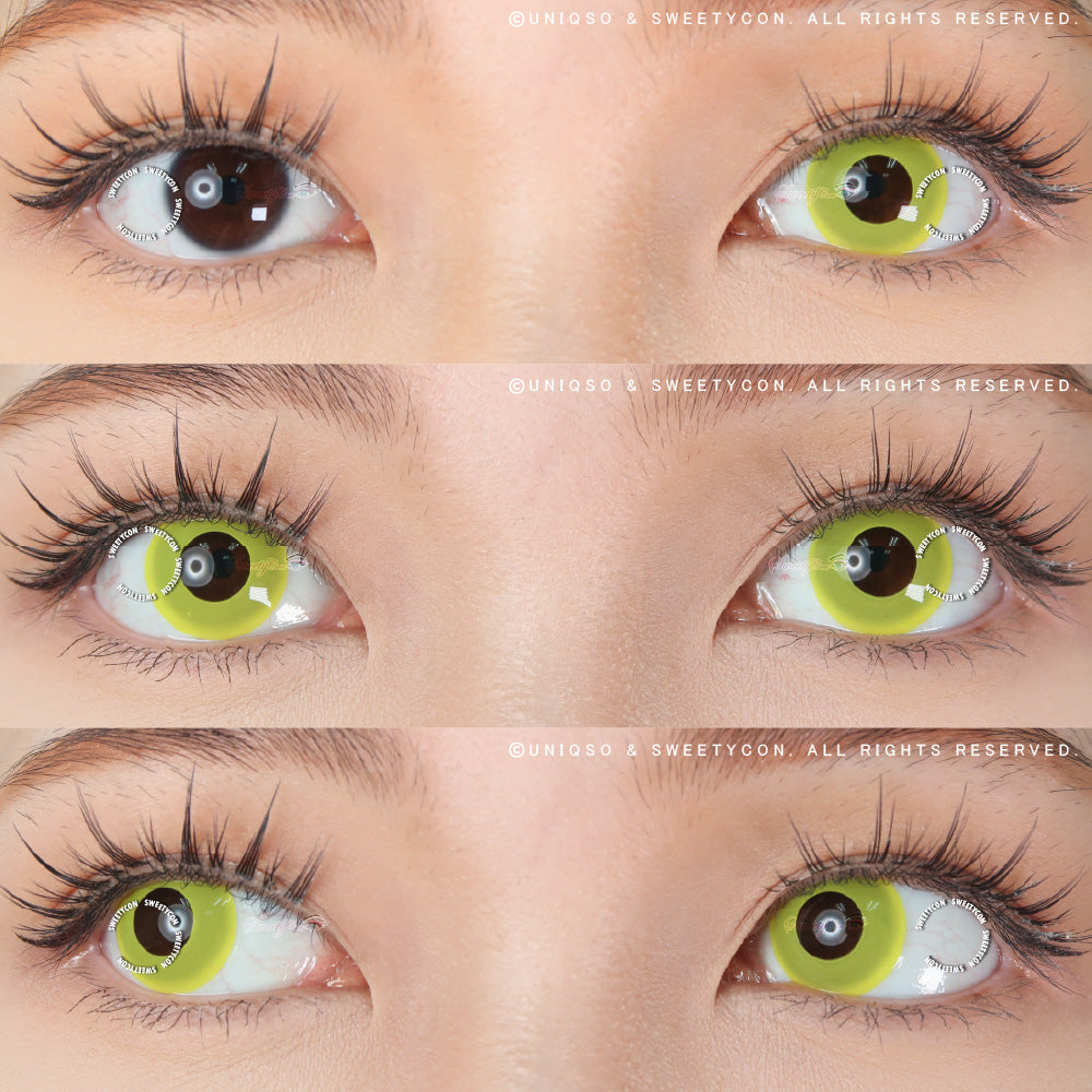 Crazy Contacts / Cosplay Contacts - Solid Yellow Halloween Contacts ...