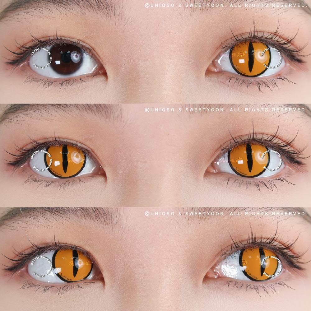 Gold Demon Eye Contacts | Cat Eye Contacts With Prescription Halloween ...
