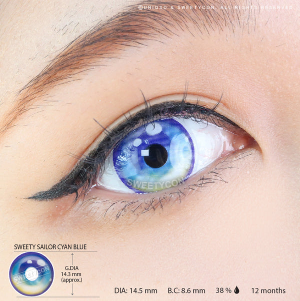 Sweety Sailor Cyan Blue Gradient | Anime Eye Cosplay Contacts – UNIQSO