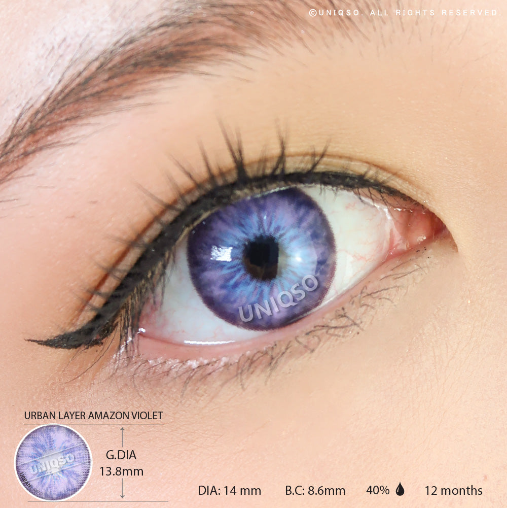 Comfortable Silicone Hydrogel Urban Layer Amazon Violet Color Contacts – UNIQSO