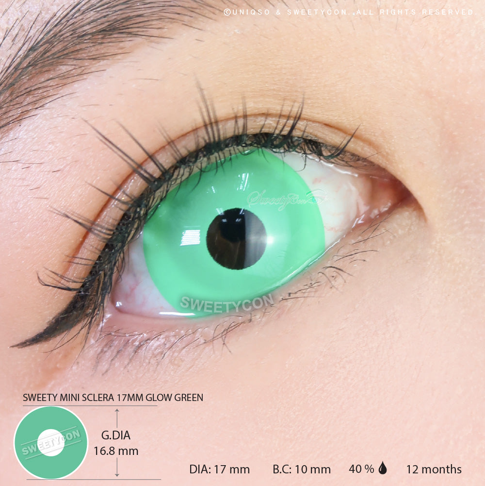 Sweety Mini Sclera UV Glow Green (1 lens/pack) – UNIQSO