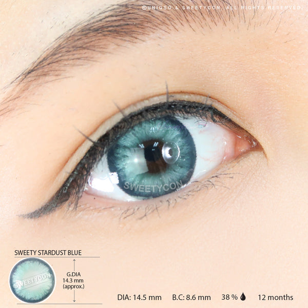 Sweety Stardust Blue | Daily Cosmetic Sparkle Colored Contacts – UNIQSO