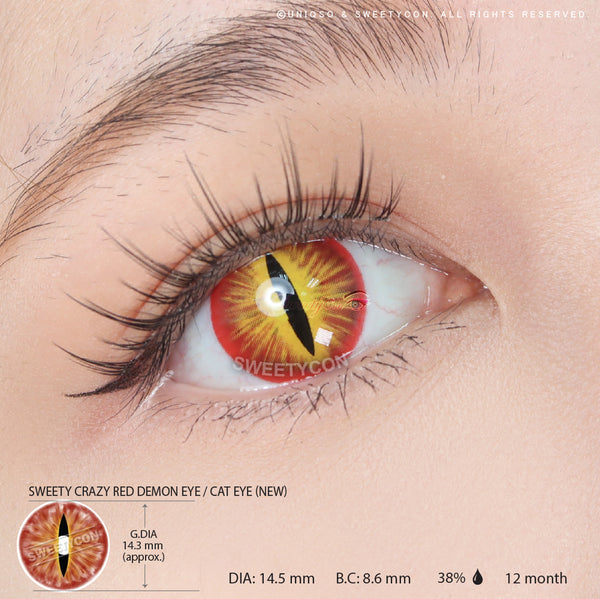 Red Cat Eye Contacts | Demon Eye Contacts | With Prescription Halloween ...