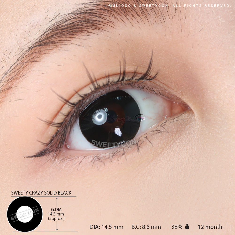Sweety Crazy Solid Black Cosplay Contacts | Colored Contacts – UNIQSO