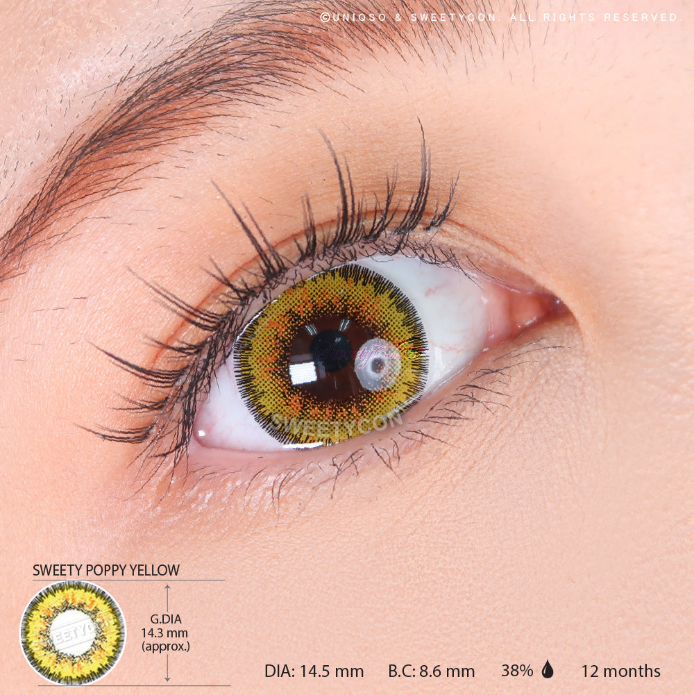 Sweety Poppy Yellow Colored Contacts – UNIQSO