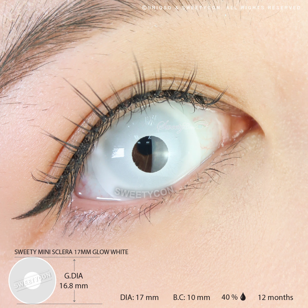 Sweety Mini Sclera 17mm UV Glow White – UNIQSO