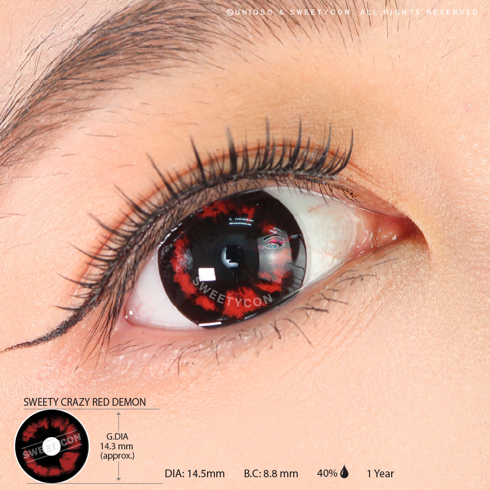 Sweety Crazy Red Demon | Colored Contacts For Halloween & SFX – UNIQSO