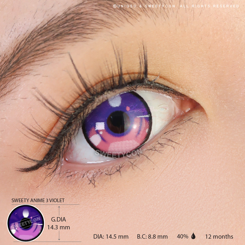 Sweety Anime 3 Violet Cosplay Colored Contact Lenses – UNIQSO