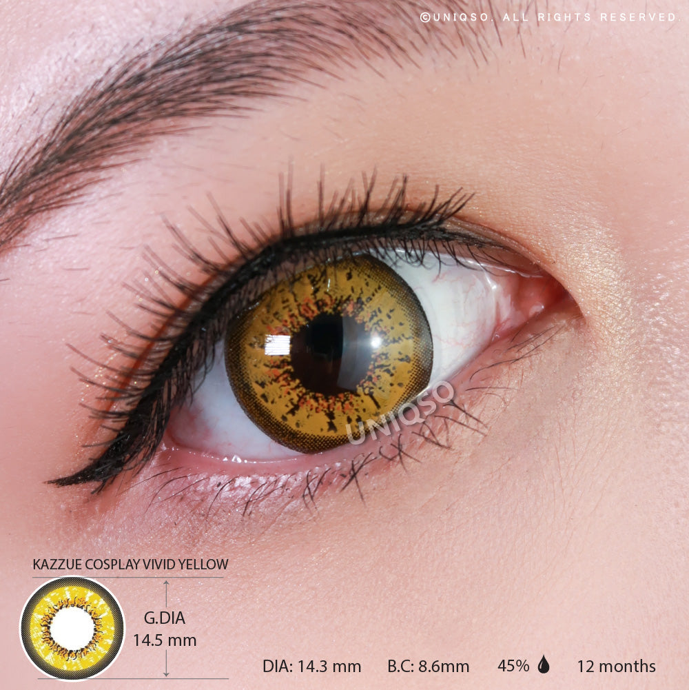 Kazzue Cosplay Vivid Yellow Colored Contacts – UNIQSO