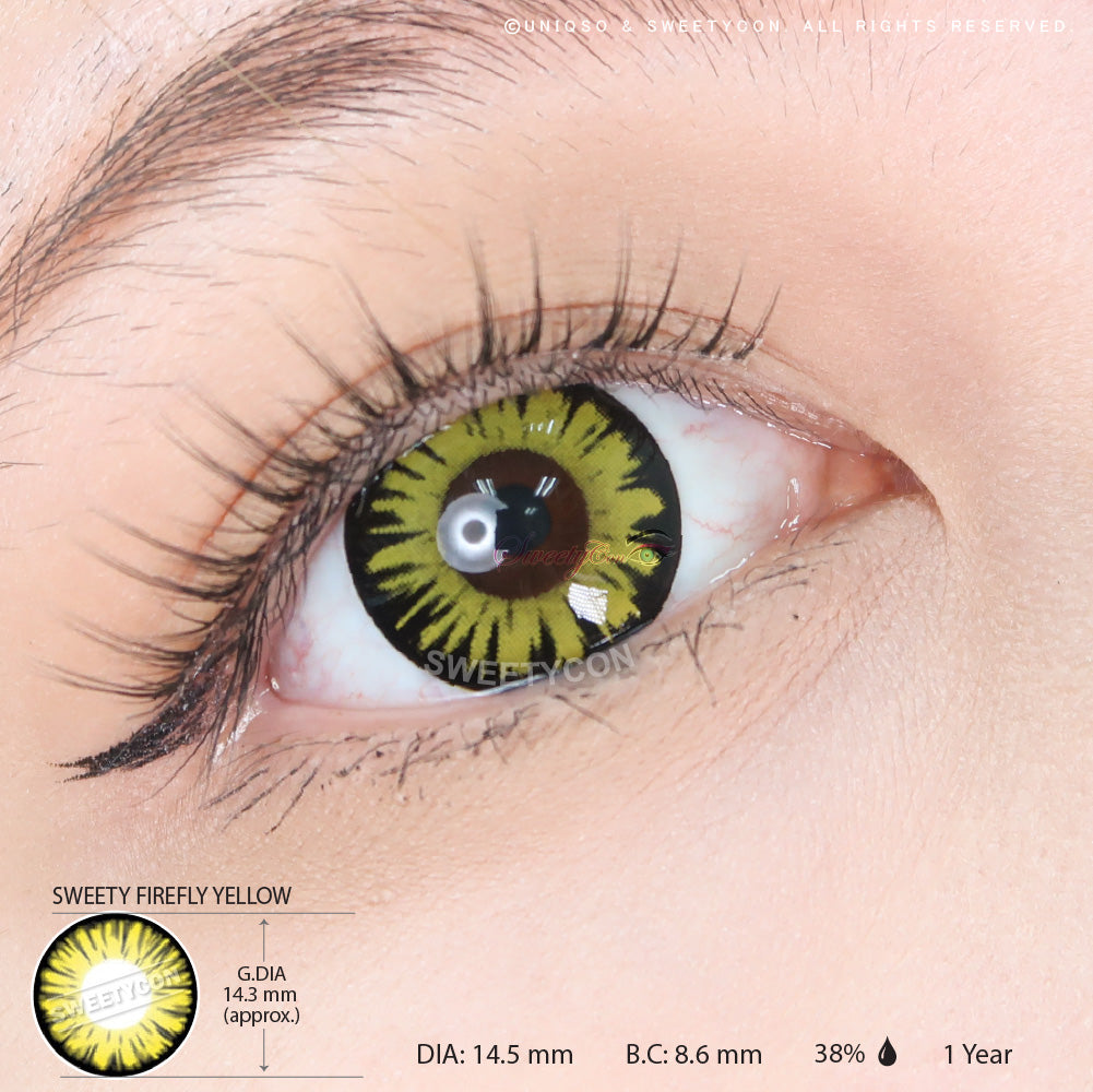 Sweety Firefly Yellow Colored Contacts – UNIQSO