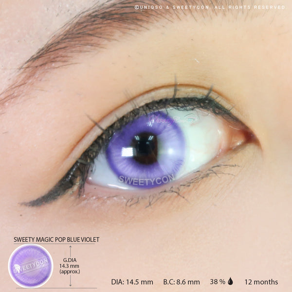 Sweety Magic Pop Blue Violet Colored Contacts – UNIQSO