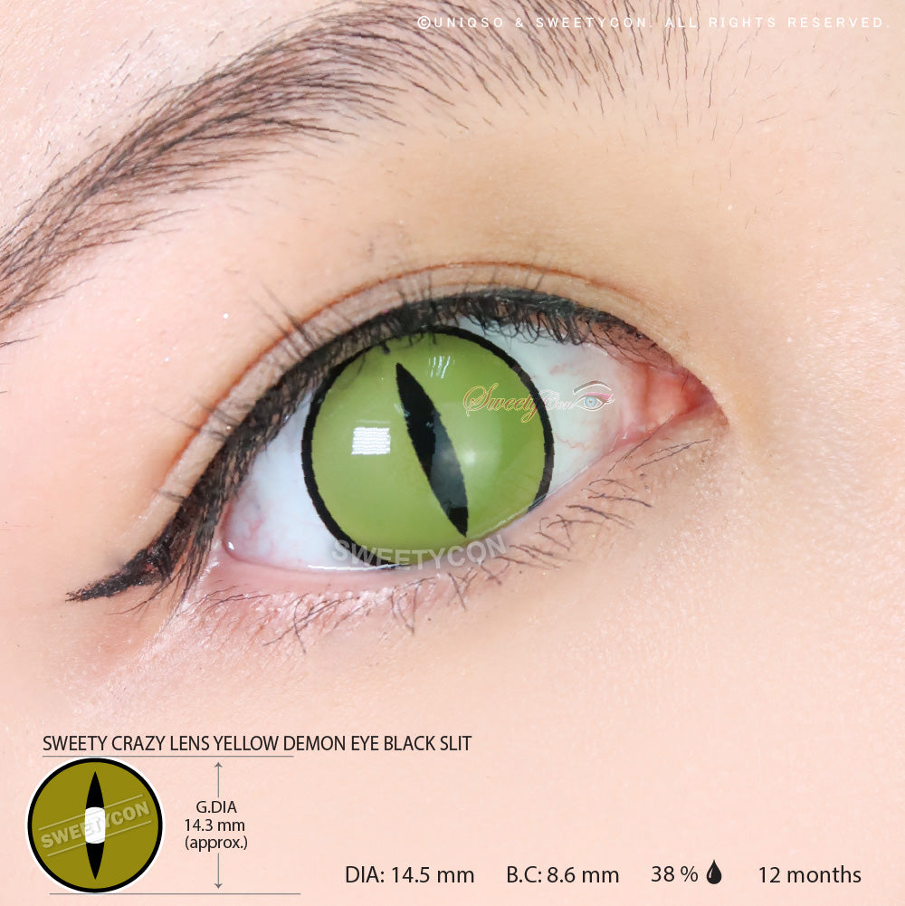 Yellow Demon Eye Contacts | Cat Eye Contacts Colored Contacts – UNIQSO