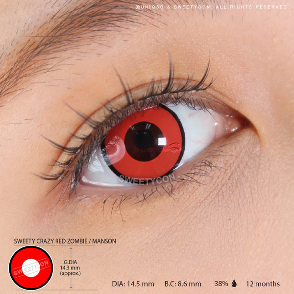 Sweety Crazy Red Zombie / Manson Halloween Contacts – UNIQSO