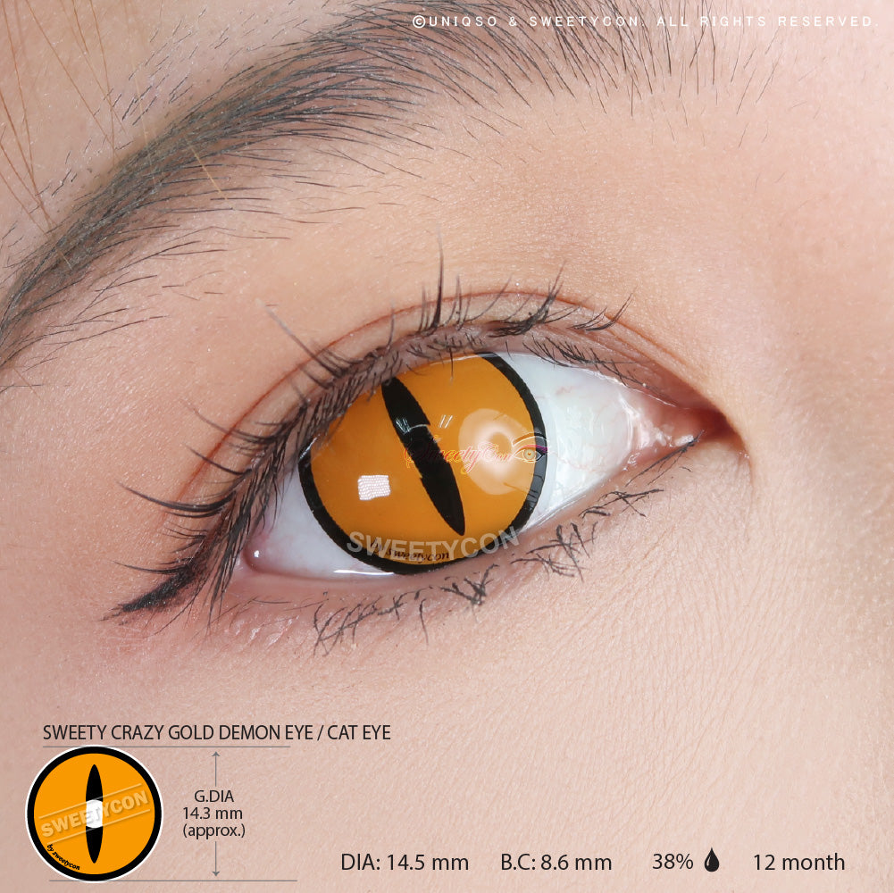 Gold Demon Eye Contacts | Cat Eye Contacts With Prescription Halloween ...