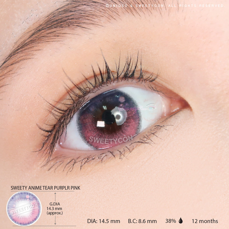 Sweety Anime Tear Purple Pink Eyed Anime Characters | Cosplay Contacts ...