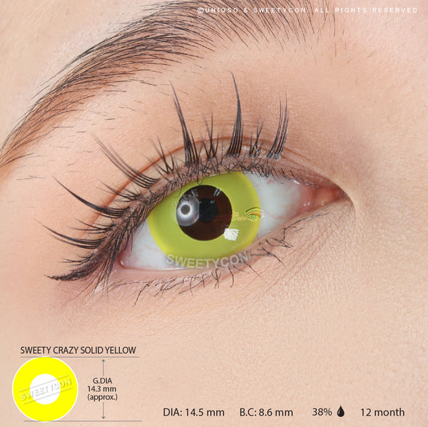 Crazy Contacts / Cosplay Contacts - Solid Yellow Halloween Contacts ...