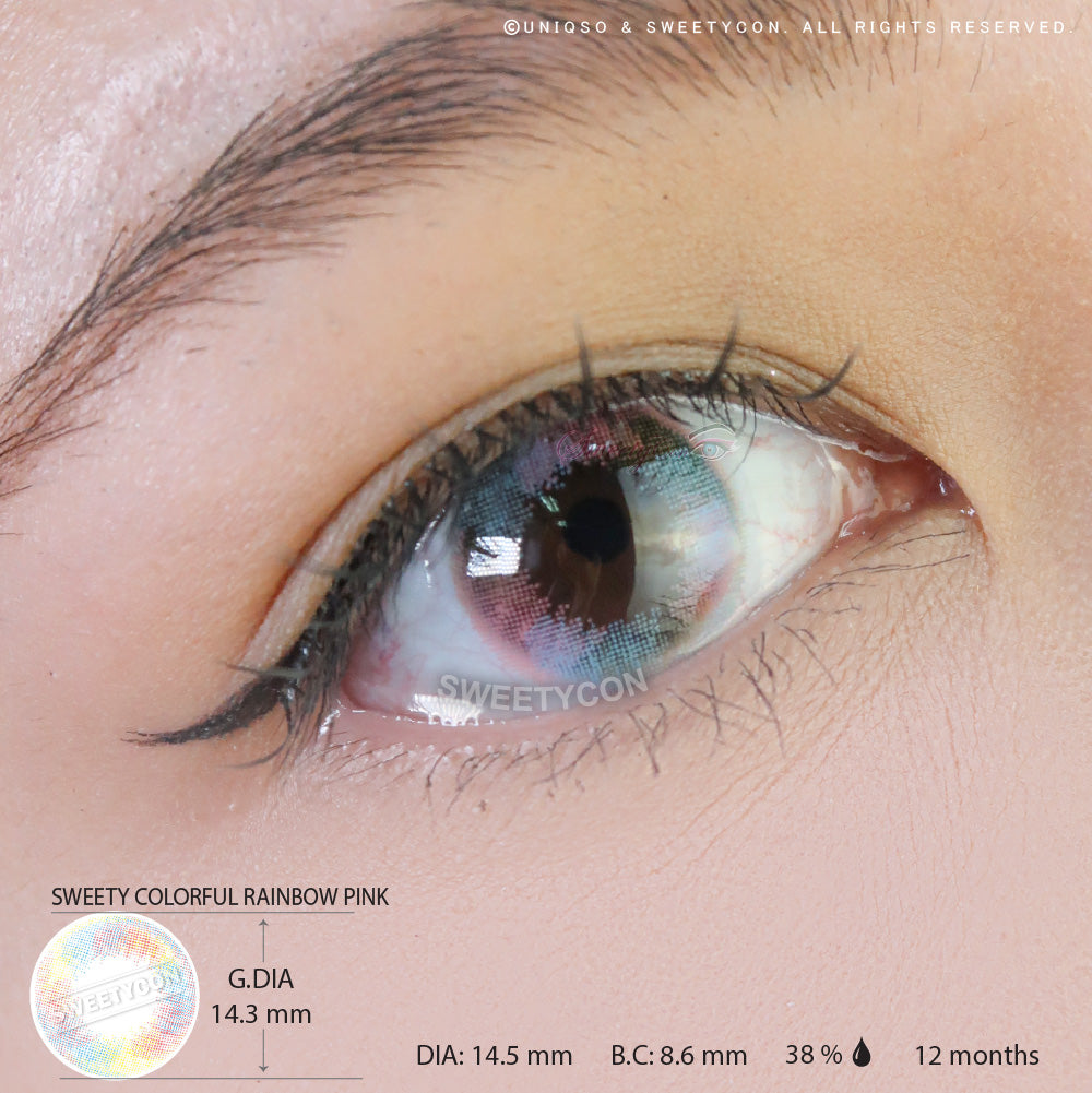 Sweety Colorful Rainbow Pink Colored Contacts – UNIQSO