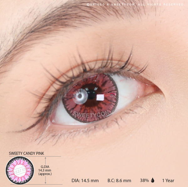 Sweety Candy Pink Colored Contacts | Cosplay Contacts – UNIQSO