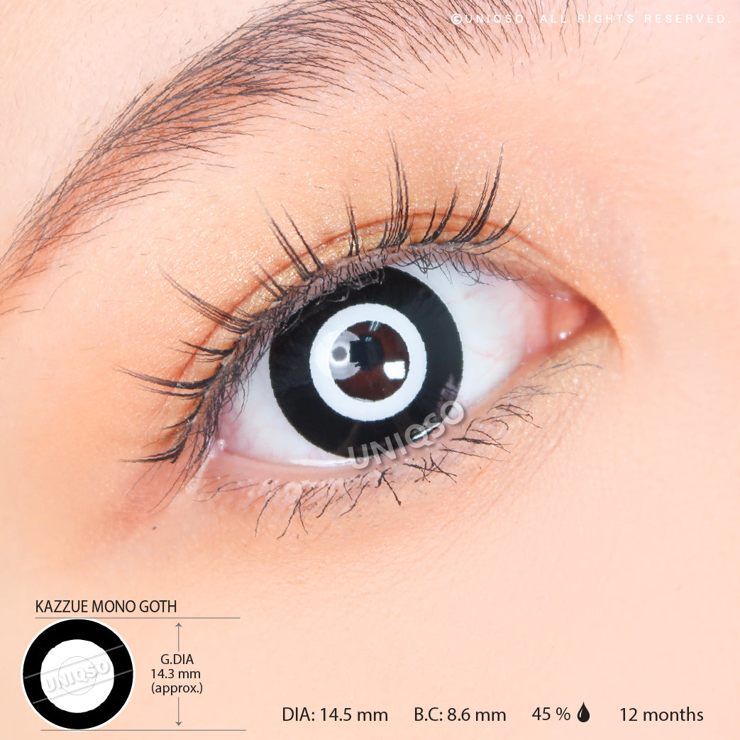 Kazzue Crazy Mono Goth Cosplay Contacts | Halloween Contacts – UNIQSO