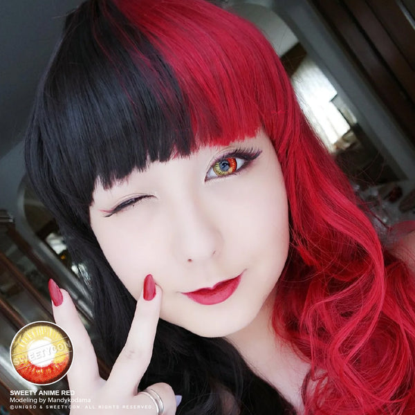 Sweety Anime Red Colored Contacts – UNIQSO