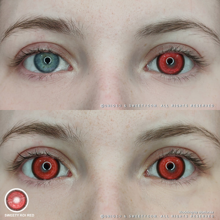 Sweety Koi Red Cosplay Colored Contacts For Anime Eye – UNIQSO