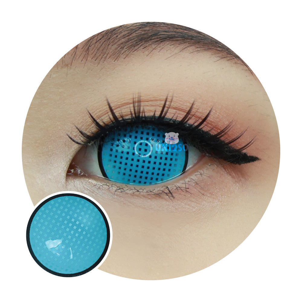 Sweety Mini Sclera Cyan Mesh Rim Colored Contacts – UNIQSO