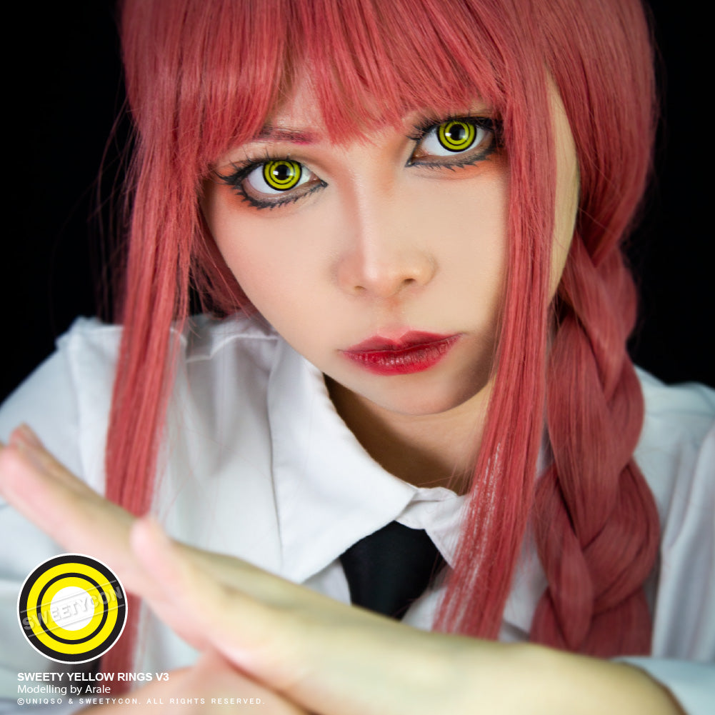 Sweety Crazy Yellow Rings (Makima Chainsaw Man) V3 | Cosplay Contacts ...