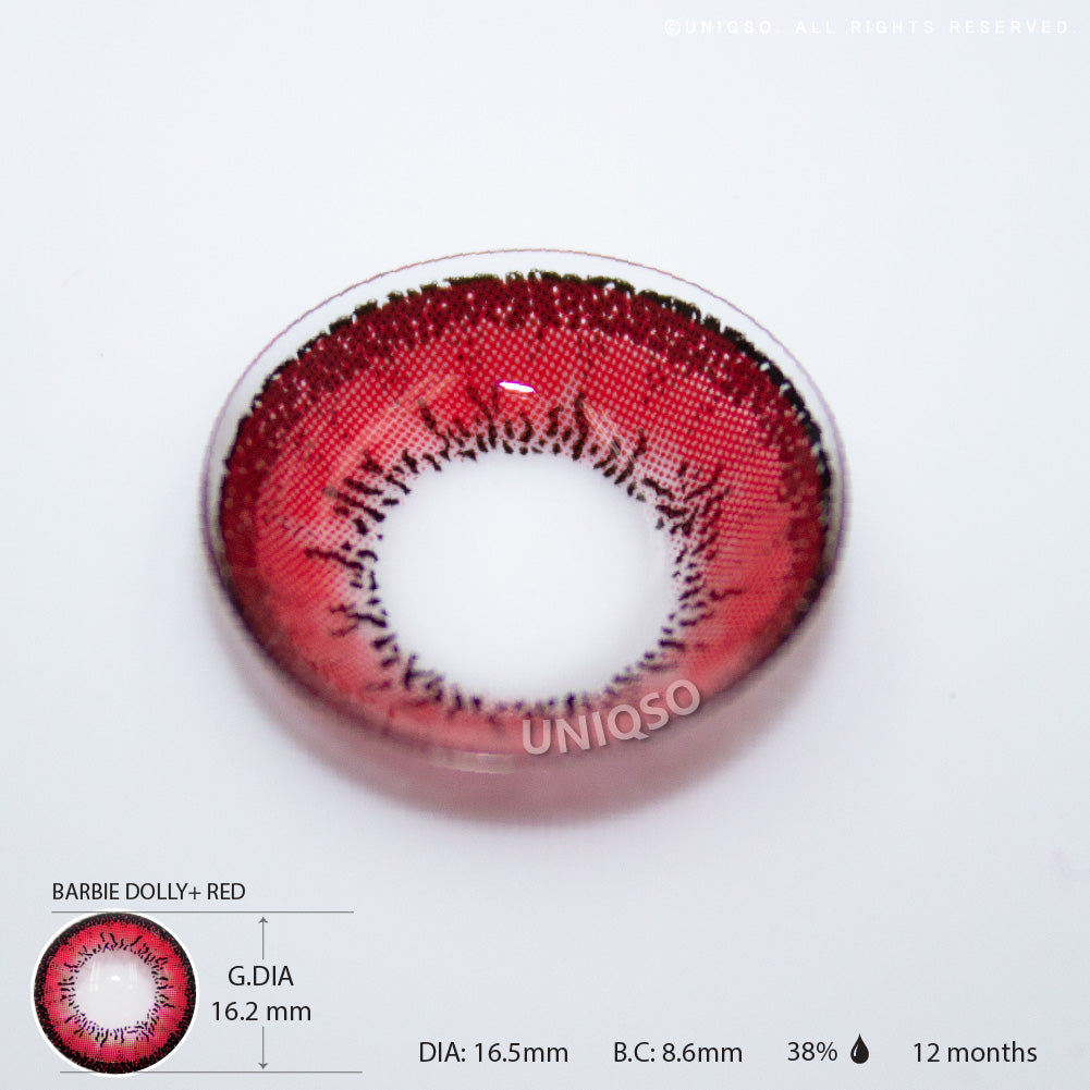 Vibrant Red Colored Contacts with Black Rim for Dolly Cosplay – UNIQSO