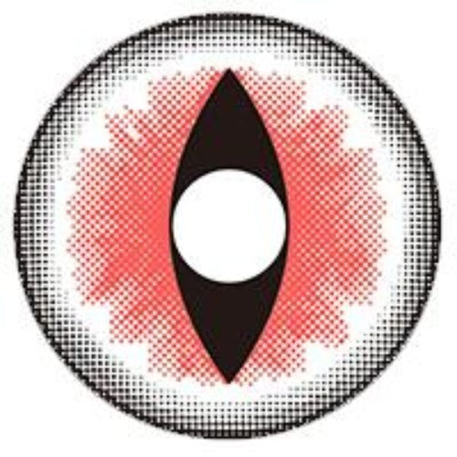 Red Cat Eye Contacts with Prescription Till -6.00 Halloween Contacts ...