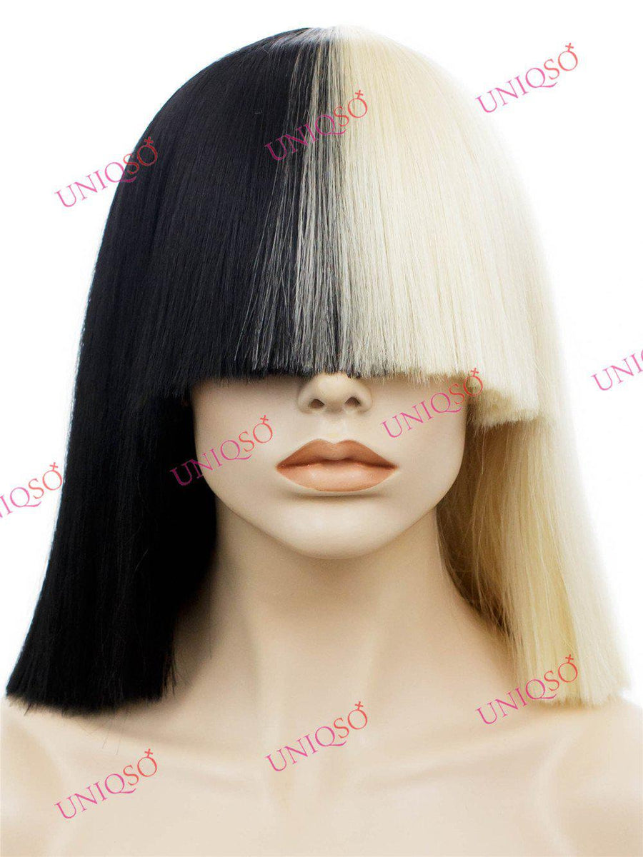 Cosplay Wig - Sia Cosplay Split Color Wig (Blunt Cut Bob) – UNIQSO