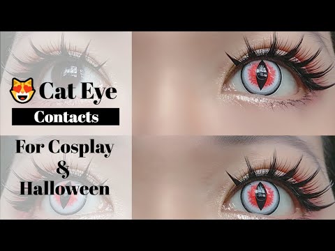 Red Cat Eye Contacts with Prescription Till -6.00 Halloween Contacts ...