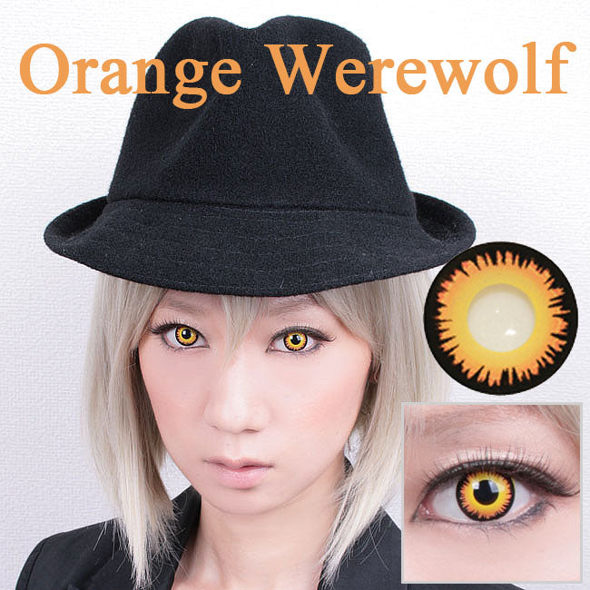 Coscon Crazy with Power - Orange Werewolf Halloween Contacts – UNIQSO