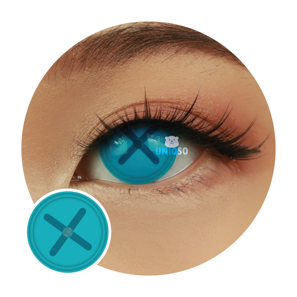 Button Eye Blue Contacts | Halloween Contacts – UNIQSO